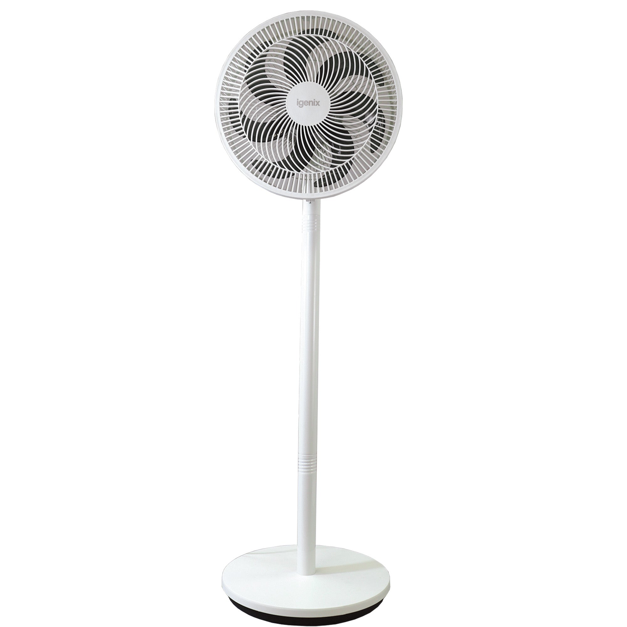 12 Inch Pedestal Fan, 7 Blades, 3 Speeds, White